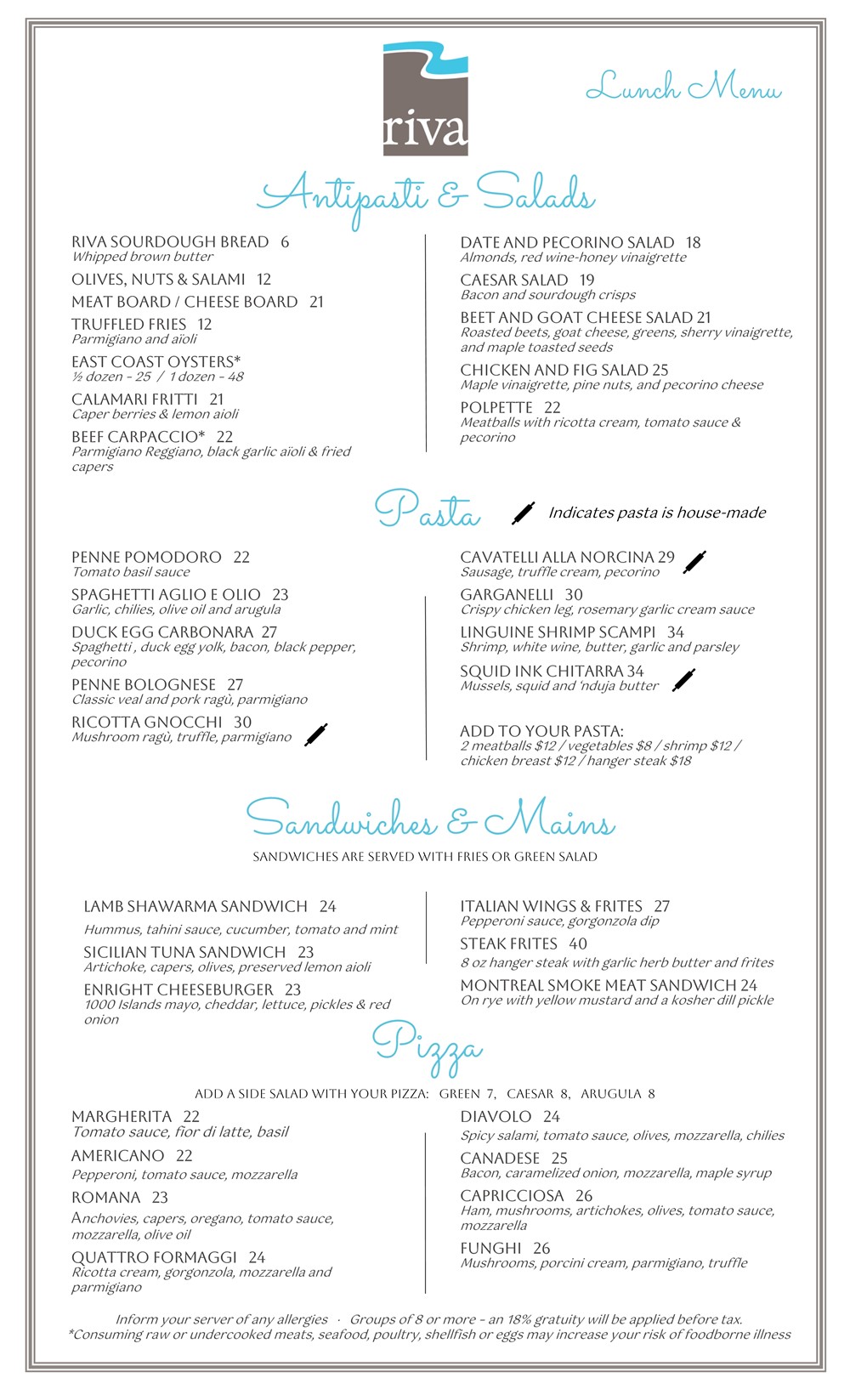 Lunch Menu